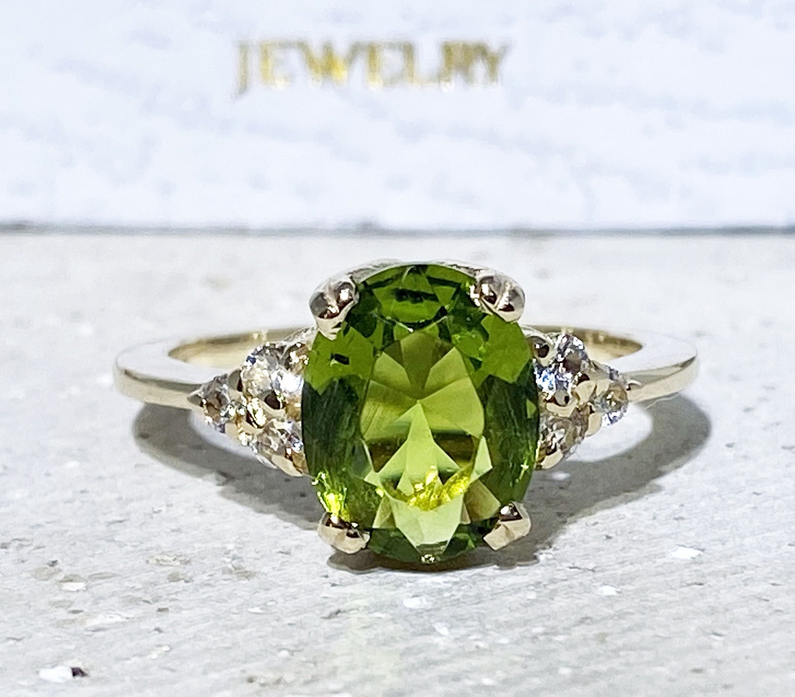 Peridot Ring - August Birthstone Jewelry - Statement Ring - Gold Ring ...