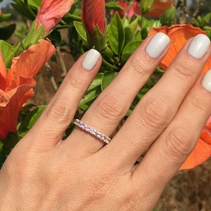 Rose Quartz Ring - October Birthstone - Round Gemstone Prong Half ...