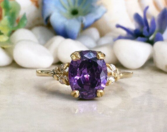 Purple Amethyst Ring February Birthstone Statement Ring | Etsy