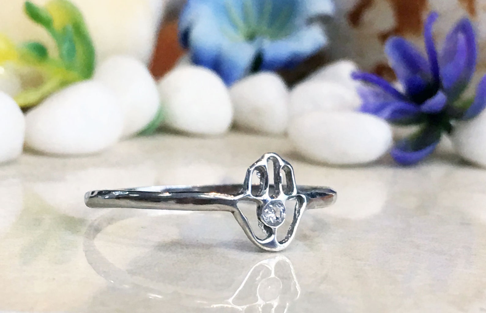 Gold Hamsa Ring Silver Hamsa Ring Hand of Fatima Ring | Etsy