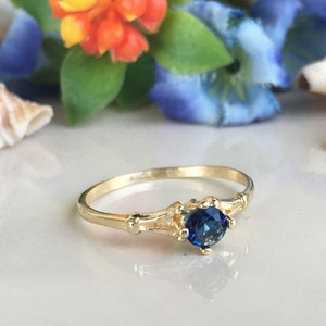 Blue Sapphire Ring - Gold Ring - Royal Blue Ring - Delicate Ring ...