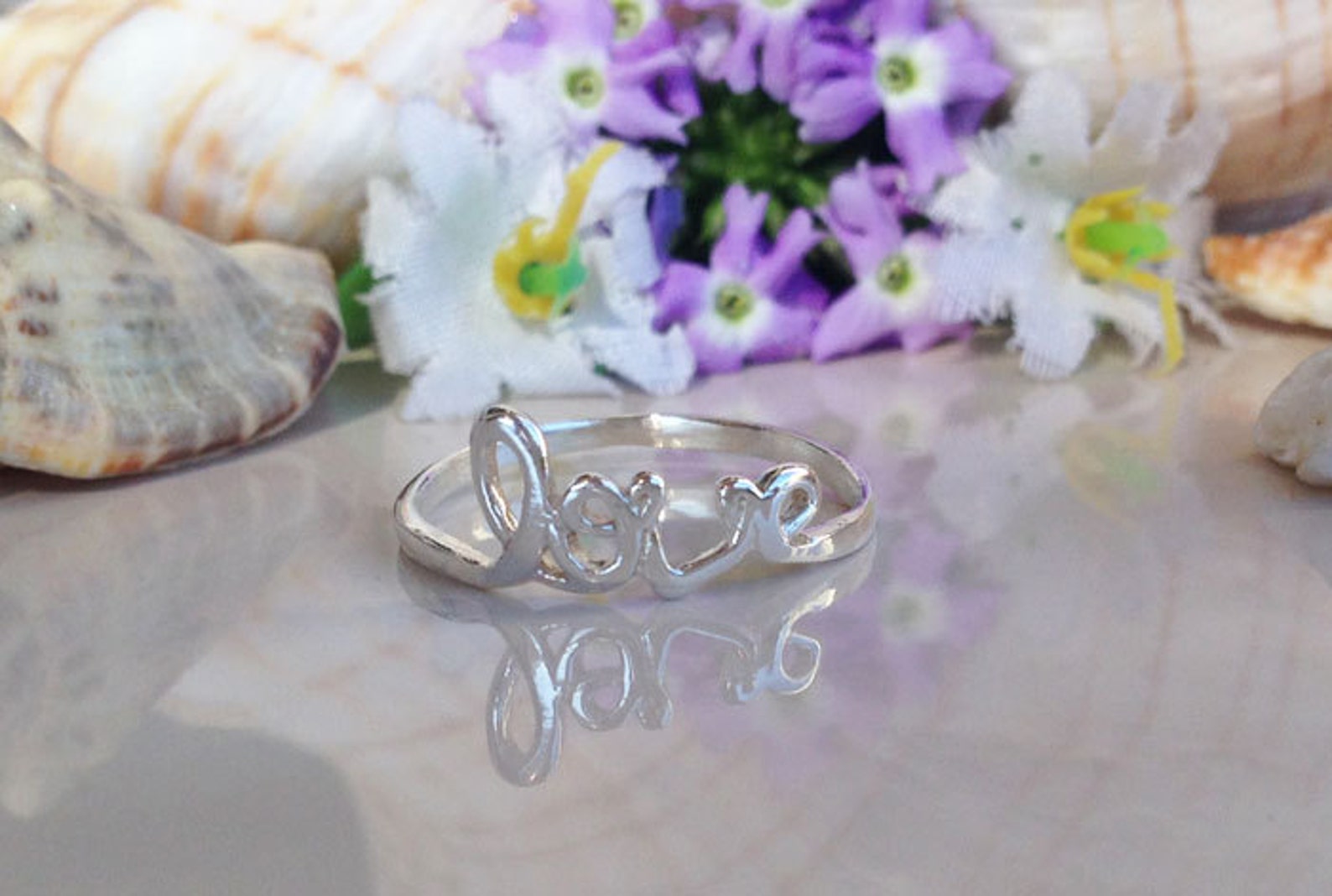 Love Ring Gold Ring Cursive Love Ring Simple Ring - Etsy