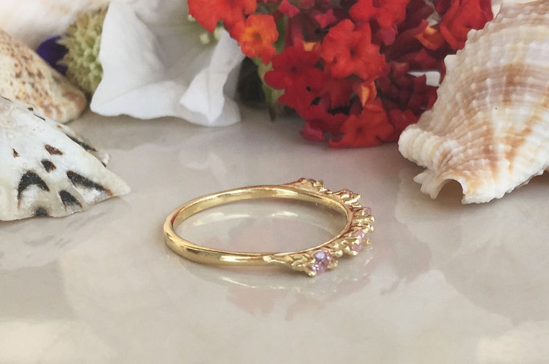 October Birthstone Jewelry Rose Quartz Ring Tiny Ring | Etsy