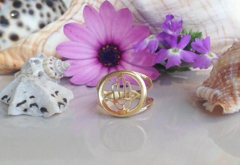 Gold Hamsa Ring Silver Hamsa Ring Hand of Fatima Ring | Etsy