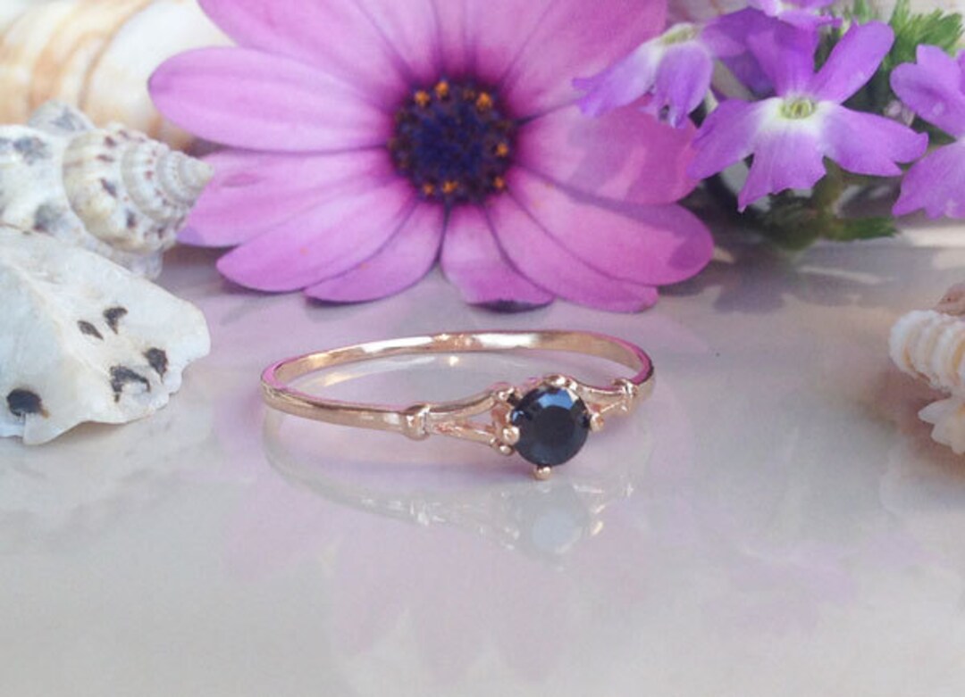 Black Onyx Ring - December Ring - Birthstone Ring - Slim Ring ...
