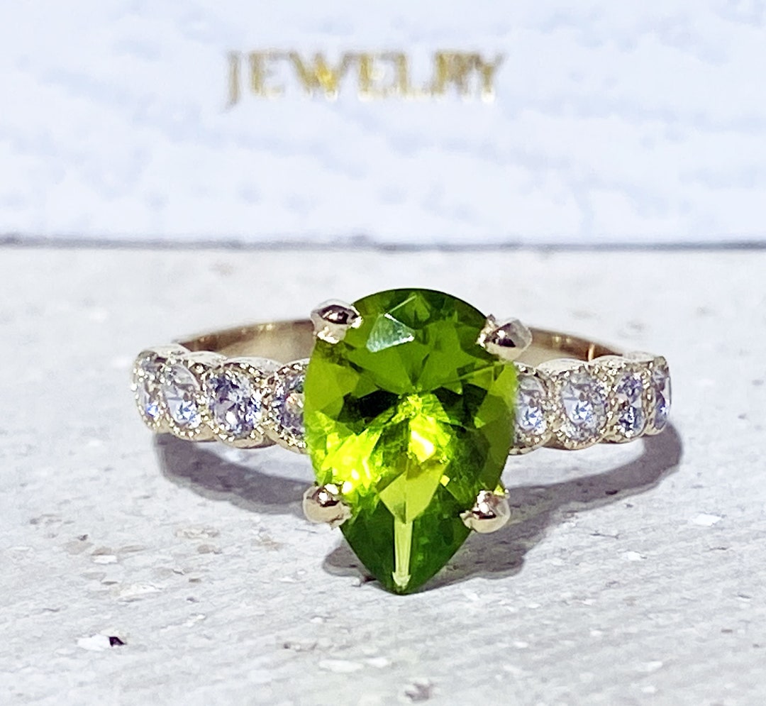 Peridot Ring - August Birthstone - Statement Ring - Gold Ring ...