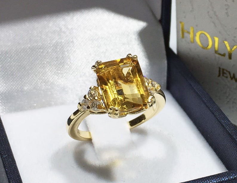 Citrine Ring November Birthstone Jewelry Statement Ring - Etsy