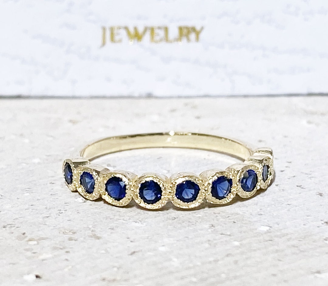 Blue Sapphire Ring - September Ring - Delicate Ring - Stack Ring - Gold ...