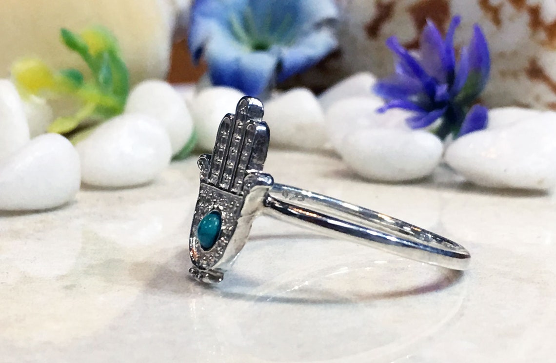 Silver Hamsa Ring Gold Hamsa Ring Hand of Fatima Ring | Etsy