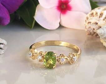 Peridot ring | Etsy