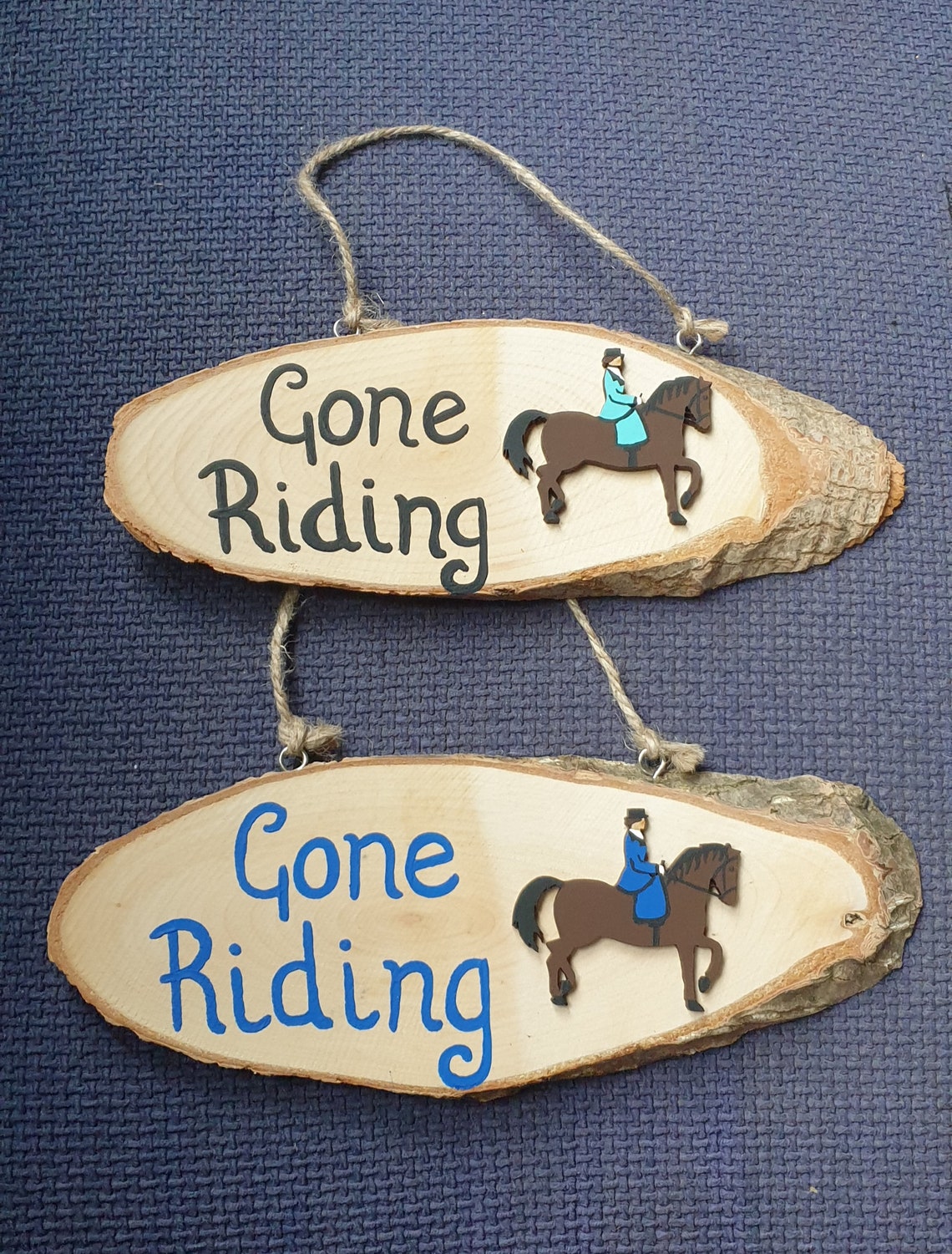 Hand Painted Wooden gone Riding Plaque. Side | Etsy
