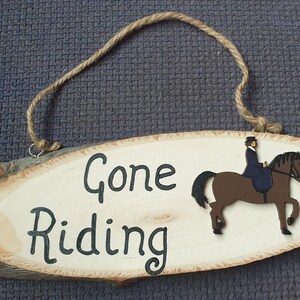 Hand Painted Wooden gone Riding Plaque. Side Saddle Gift. Horses. Horse ...