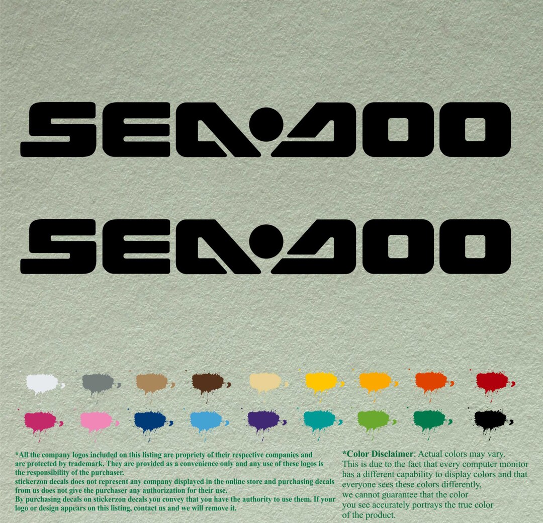 Pair Sea Doo Decals Vinyl Stickers Boat Outboard Motor Lot of 2 - Etsy