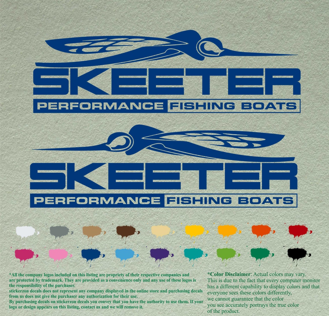 Pair Skeeter Decals Vinyl Stickers Boat Outboard Motor Lot of - Etsy