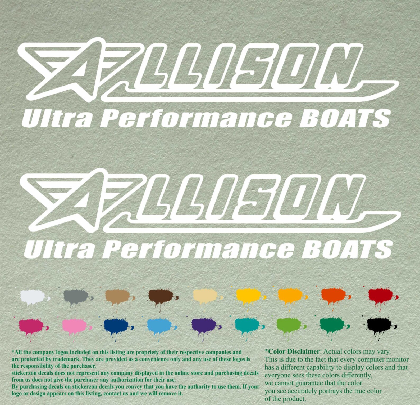 Pair Allison Ultra Performance Boats Decals Vinyl Stickers - Etsy