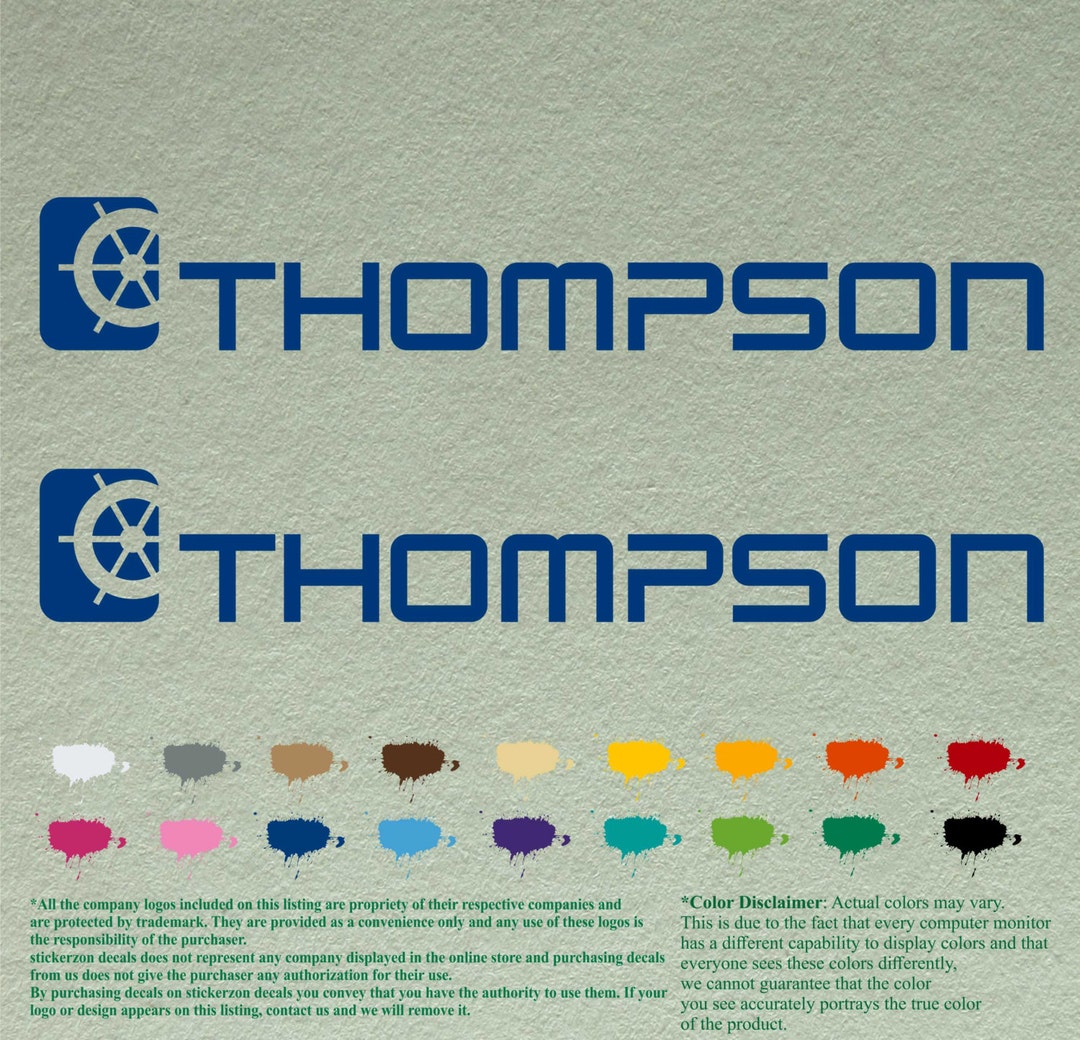Pair Thompson Decals Vinyl Stickers Boat Outboard Motor Lot of - Etsy