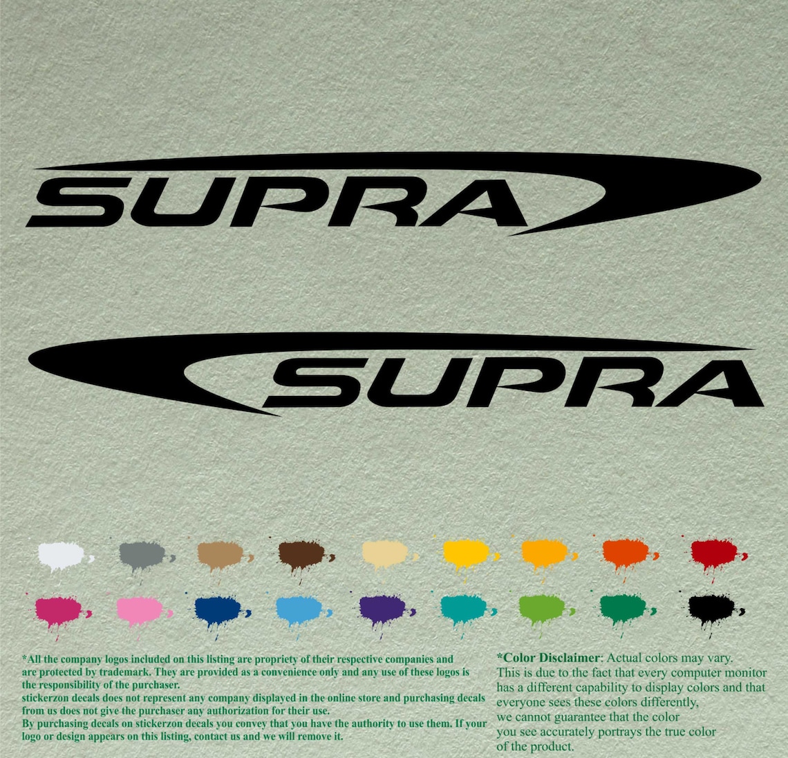 Pair Supra Decals Vinyl Stickers Boat Outboard Motor Lot of 2 - Etsy