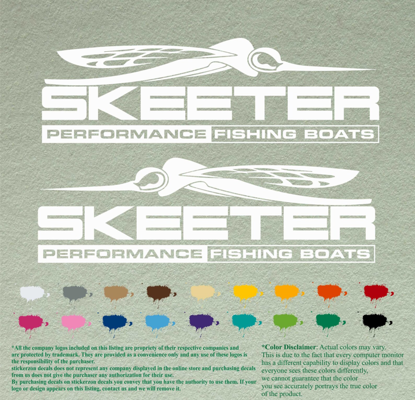 Pair Skeeter Decals Vinyl Stickers Boat Outboard Motor Lot of - Etsy