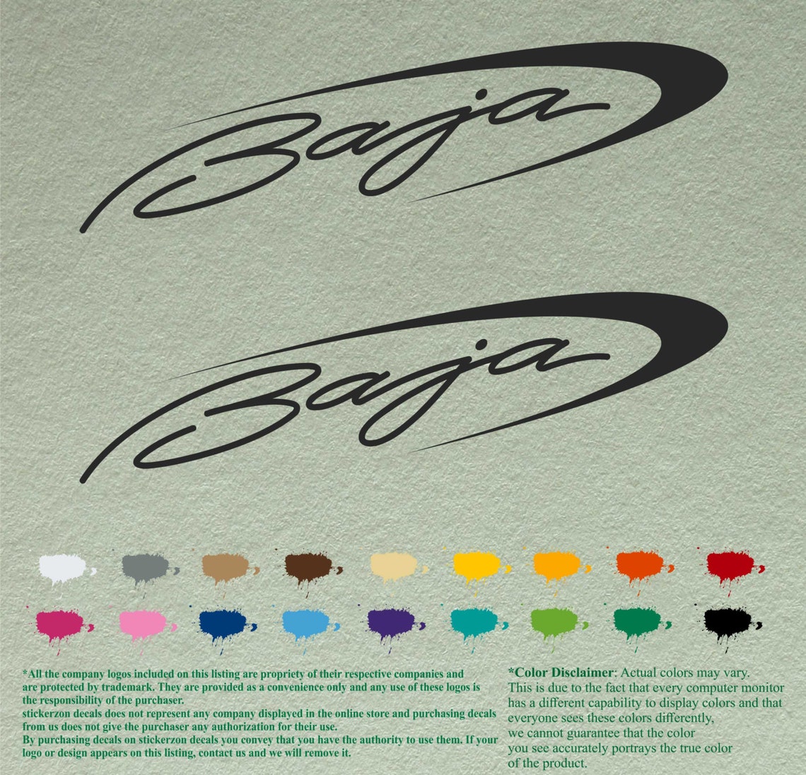 Pair Baja Decals Vinyl Stickers Boat Outboard Motor Lot of 2 - Etsy