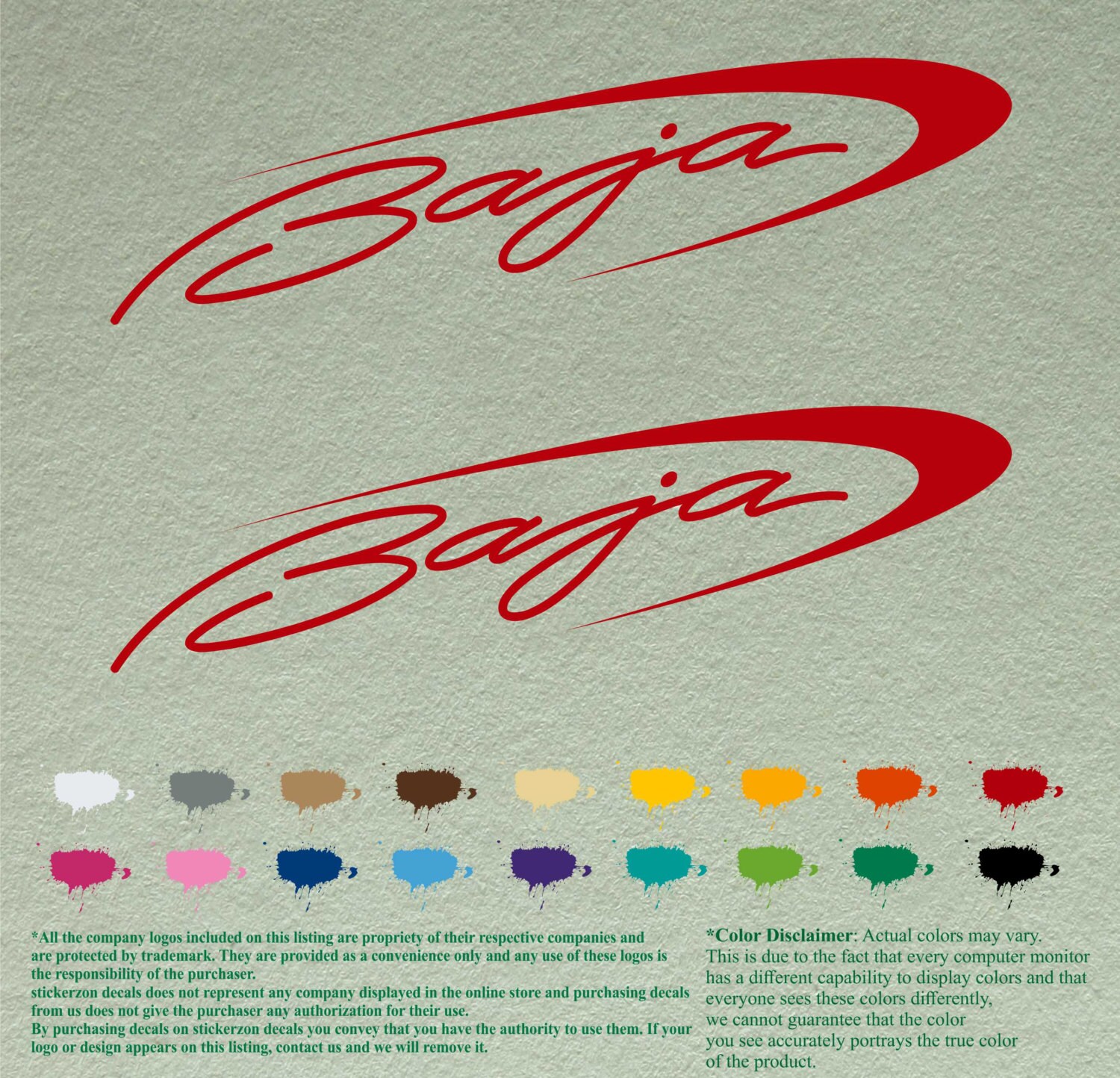 Pair Baja Decals Vinyl Stickers Boat Outboard Motor Lot of 2 | Etsy