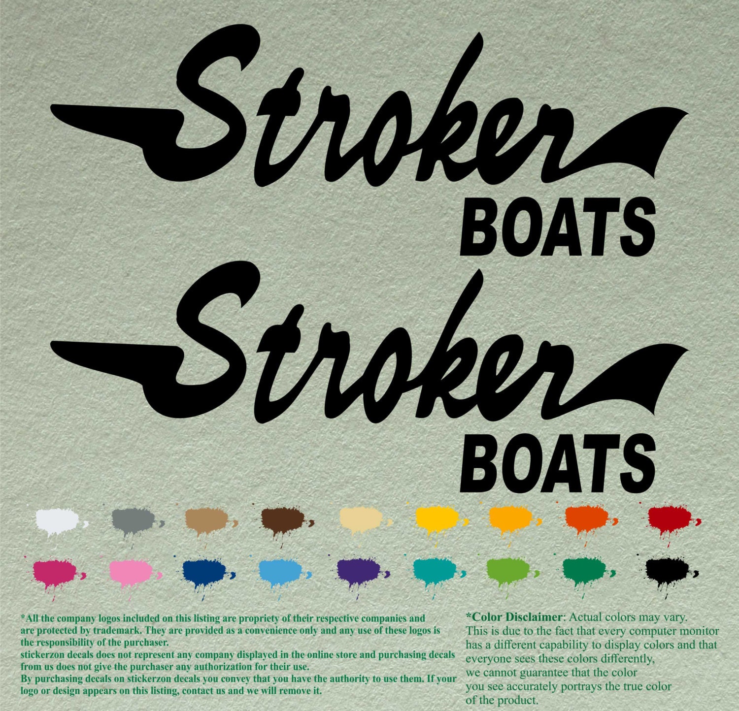Pair Stroker Boats Decals Vinyl Stickers Boat Outboard Motor | Etsy