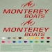 Pair Monterey Boats Decals Vinyl Stickers Boat Outboard Motor Lot of 2 ...