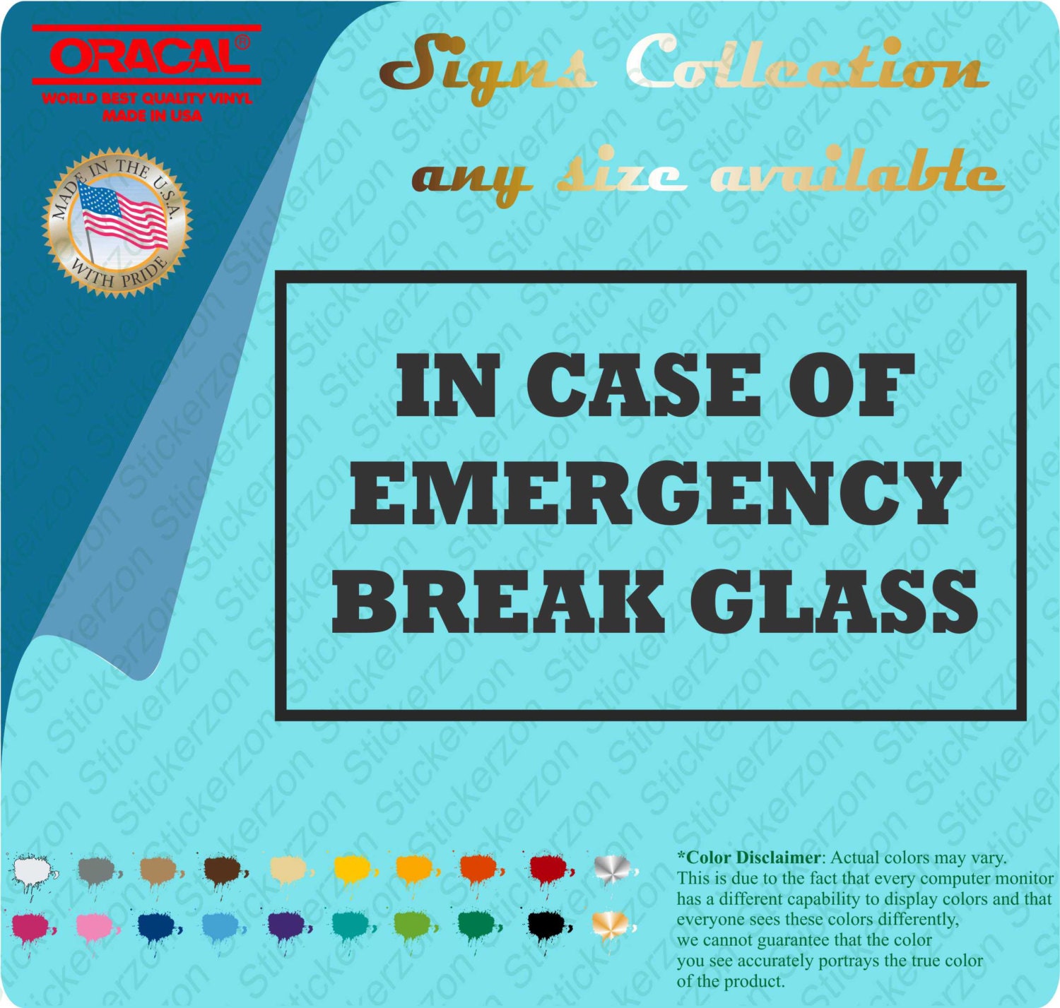 In Case of Emergency Break Glass Vinyl Decal Sticker BUSINESS - Etsy
