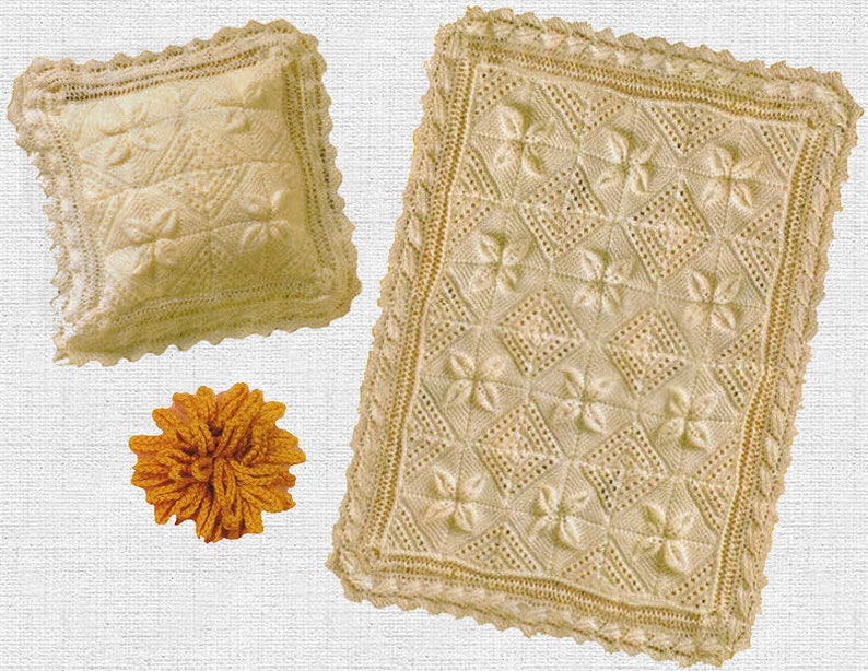 Knit baby blanket pattern baby pillow pattern birth gift | Etsy