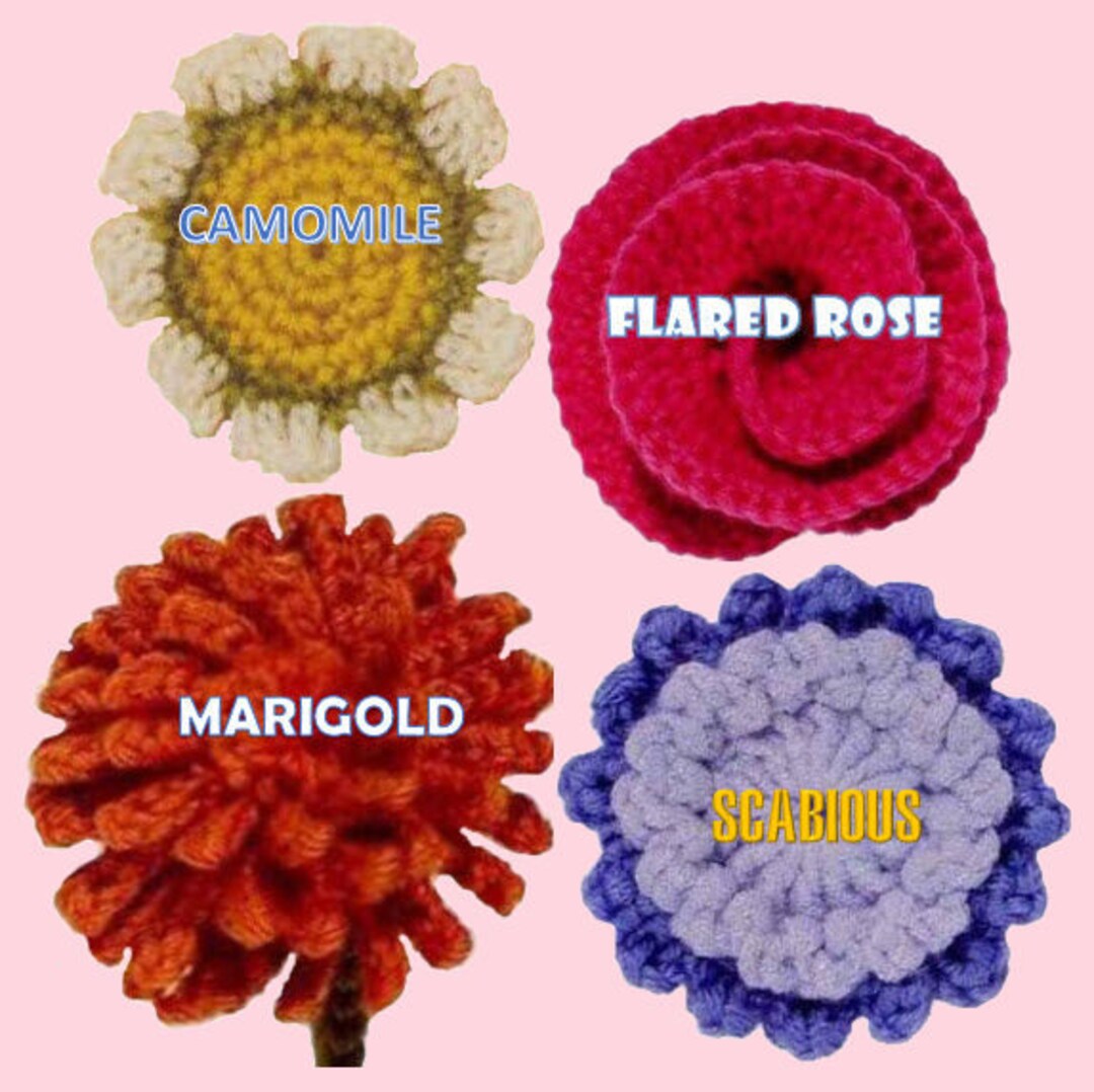 Crochet Flower Pattern Flower Applique PDF Crochet Flower Easy Crochet ...