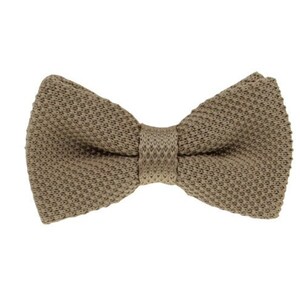 Beige Bow Ties.knitted Bow Ties Beige.beige Wedding Bow Ties.solid ...