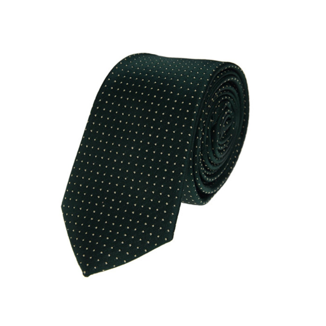 Corbatas verde militar. Corbatas verde oscuro para hombre con puntos ...