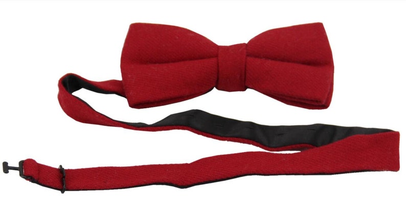 Red Bowties for Men.red Wool Bow Ties for Wedding.solid Red - Etsy