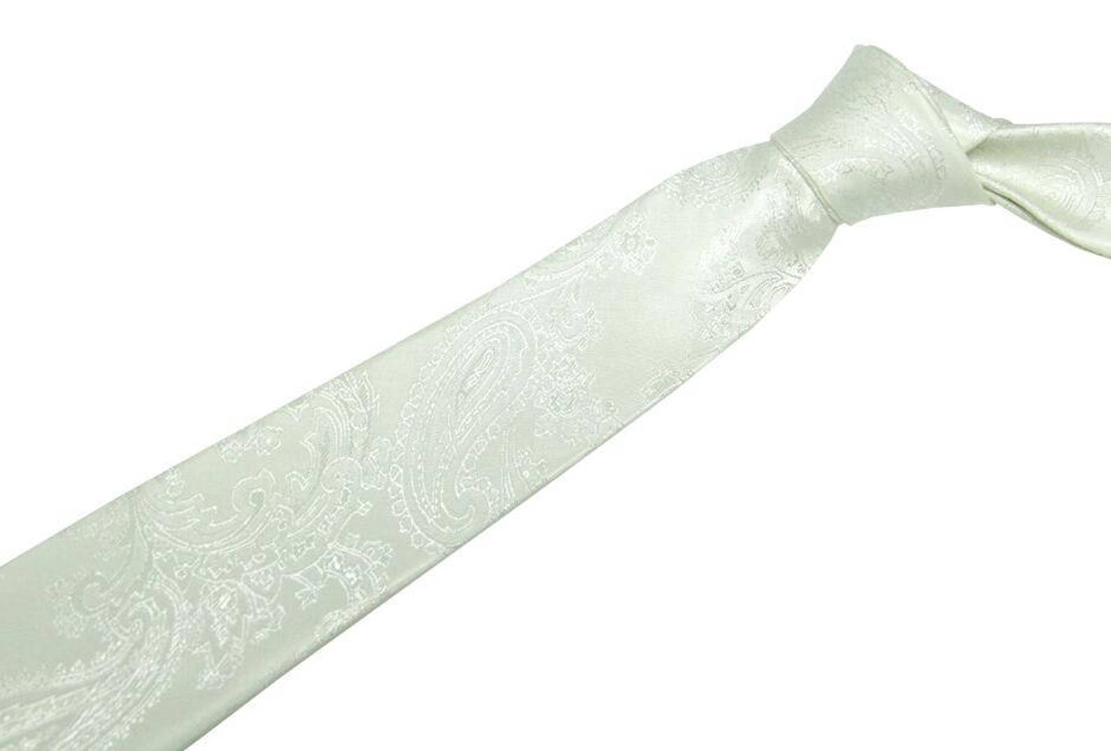 Ivory Paisley Ties.mens Ivory Silk Ties.ivory Neckties for - Etsy