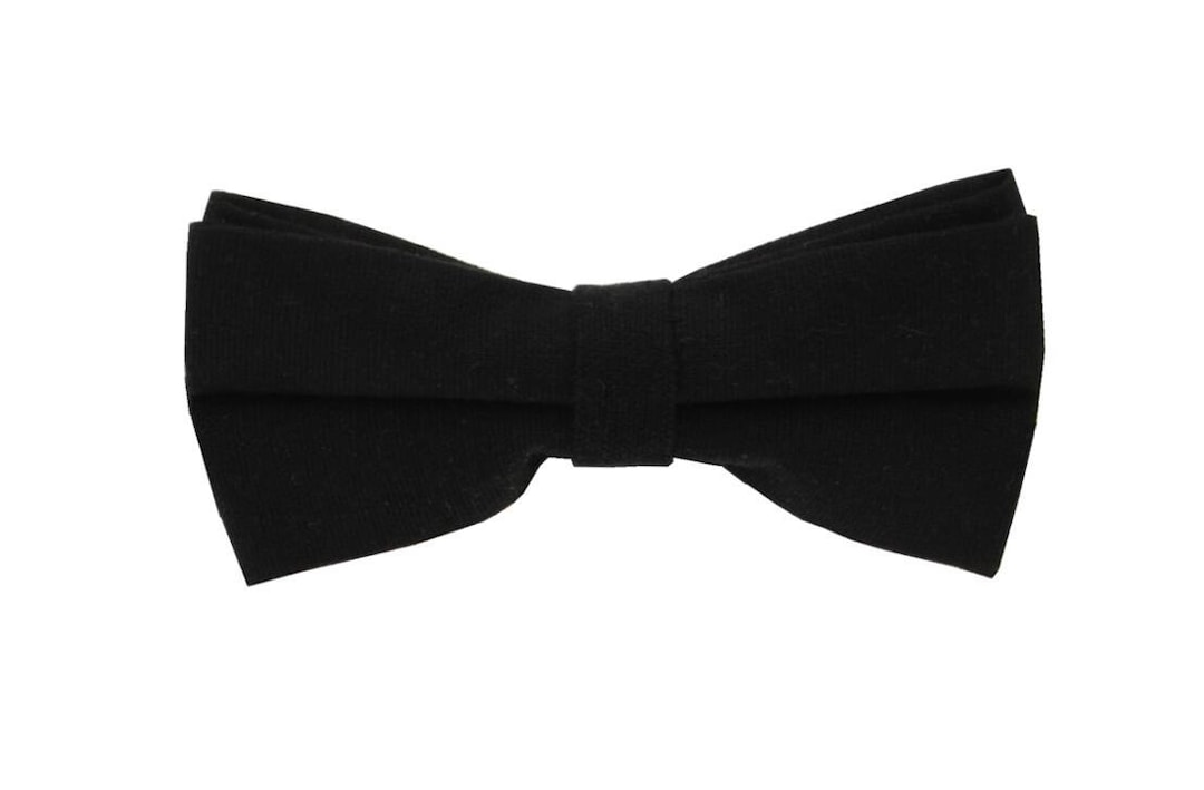 Black Linen Bow Tie: Solid Cotton Blend Mens Bowtie - Etsy