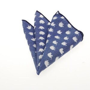 Elephant Pocket Square.blue Denim Print Pocket Squares.elephant Hanky ...