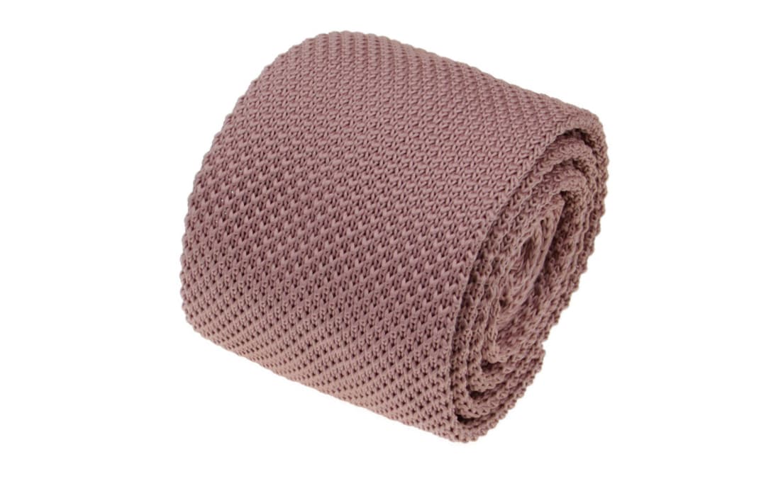 Dusty Rose Knit Ties. Rose Gold Pink Color Knitted Necktie. Mens Slim ...