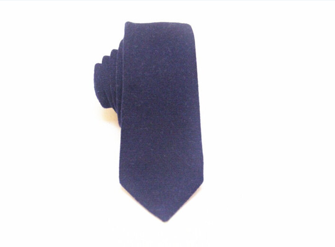 Navy Wool Tie.mens Wool Necktie.solid Navy Wedding Tie. - Etsy