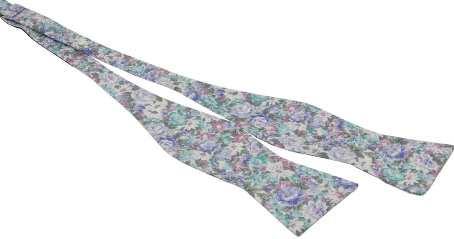 Blue Floral Tie.blue Floral Tie With Sage Greenviolet Blue - Etsy