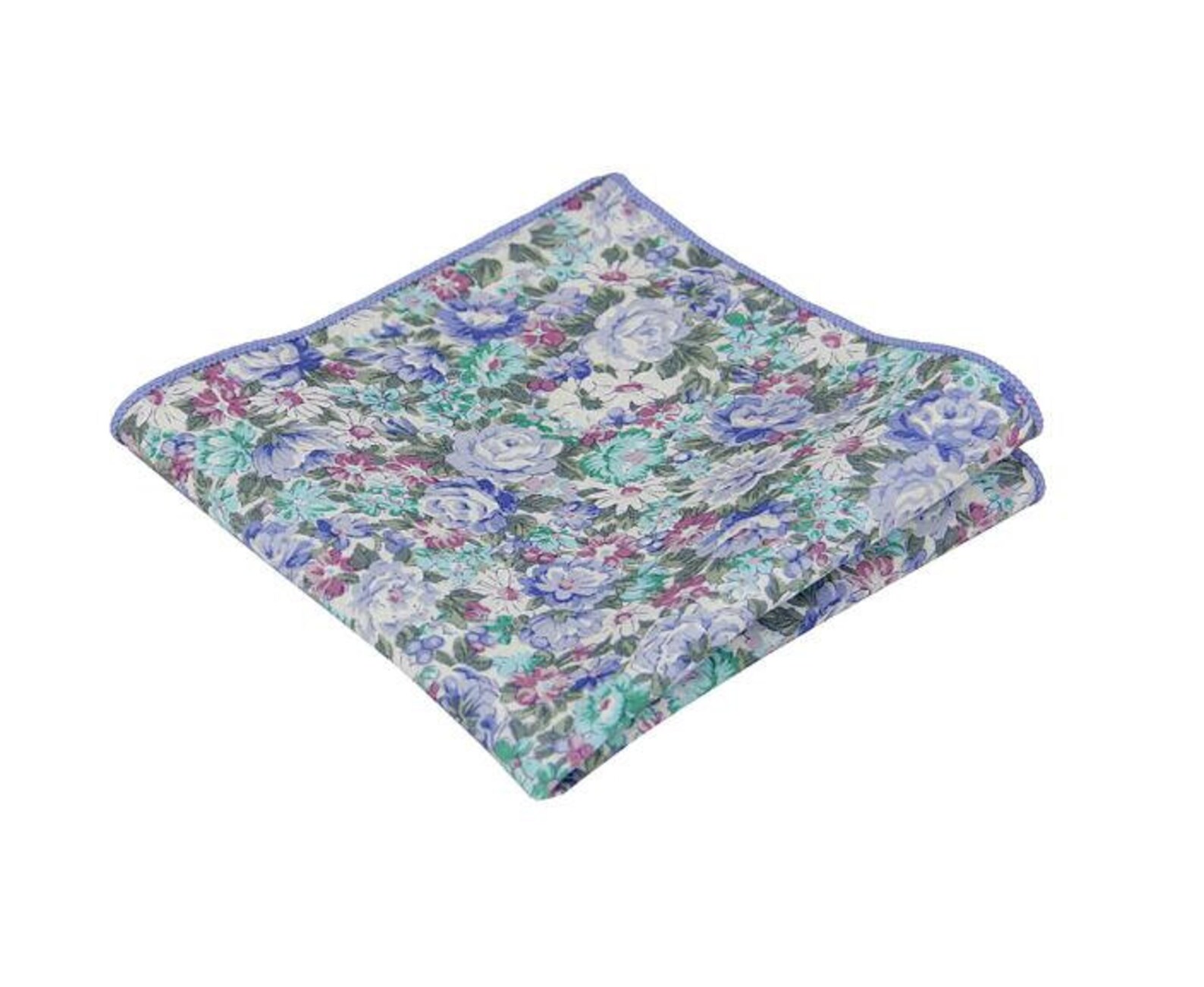 Blue Floral Tie.blue Floral Tie With Sage Greenviolet Blue - Etsy