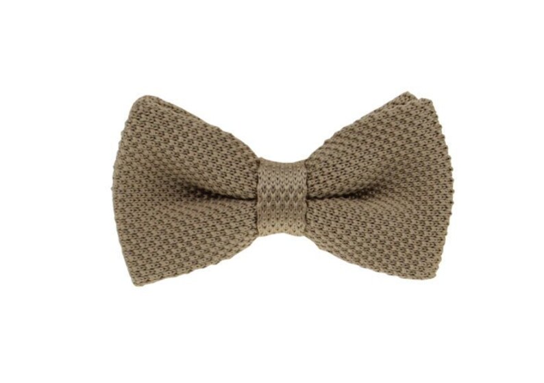 Beige Bow Ties.knitted Bow Ties Beige.beige Wedding Bow - Etsy