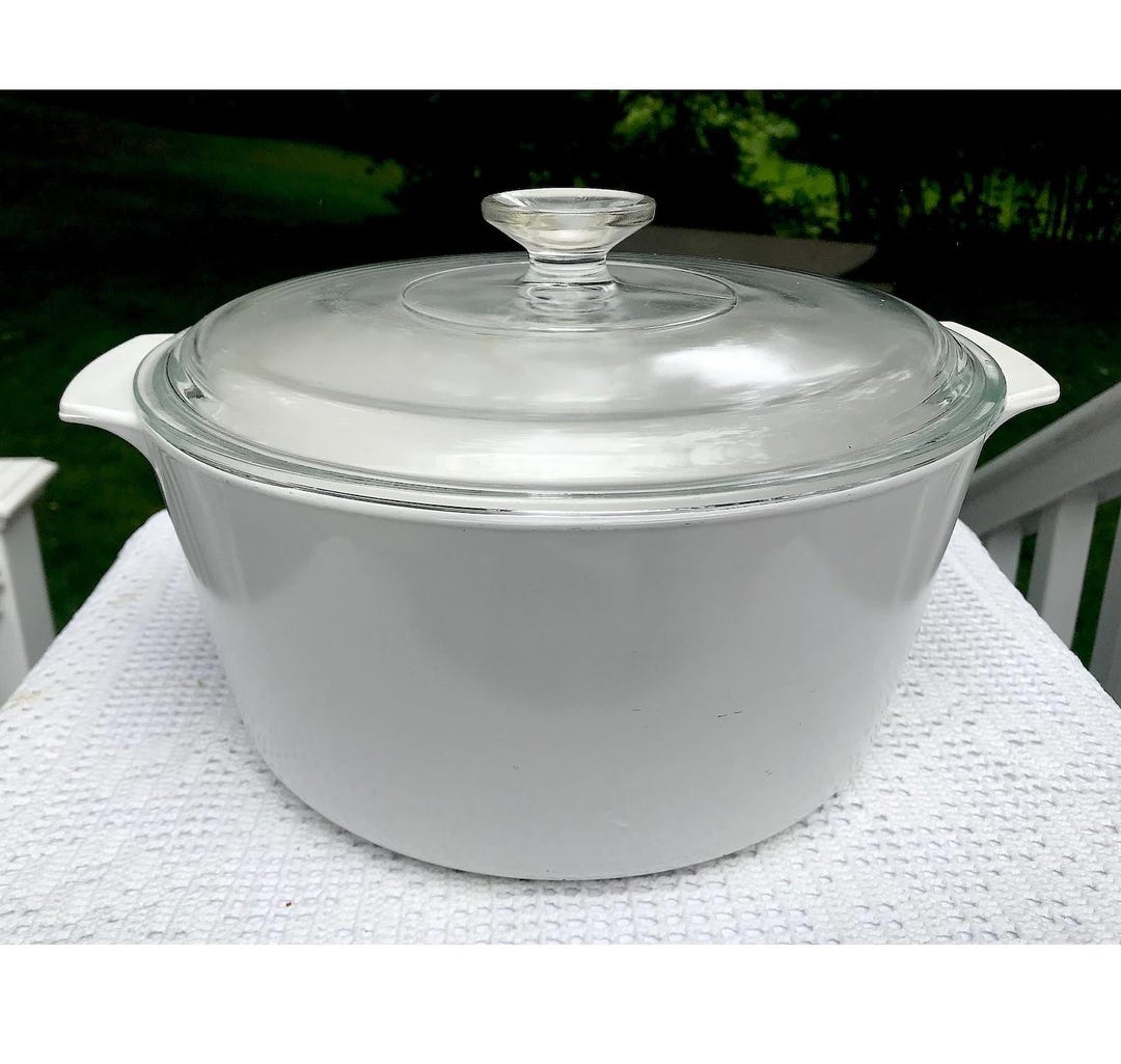 Corning Ware Pyrex Just White Round Range Topper Rangetopper Casserole ...