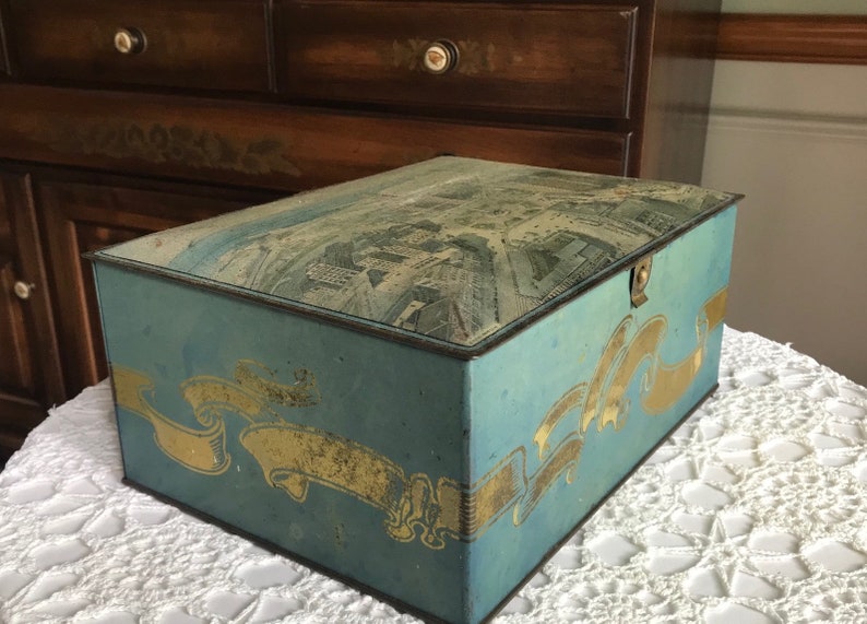 Vintage Hall Baking Company Metal Box Niagara Square Buffalo - Etsy
