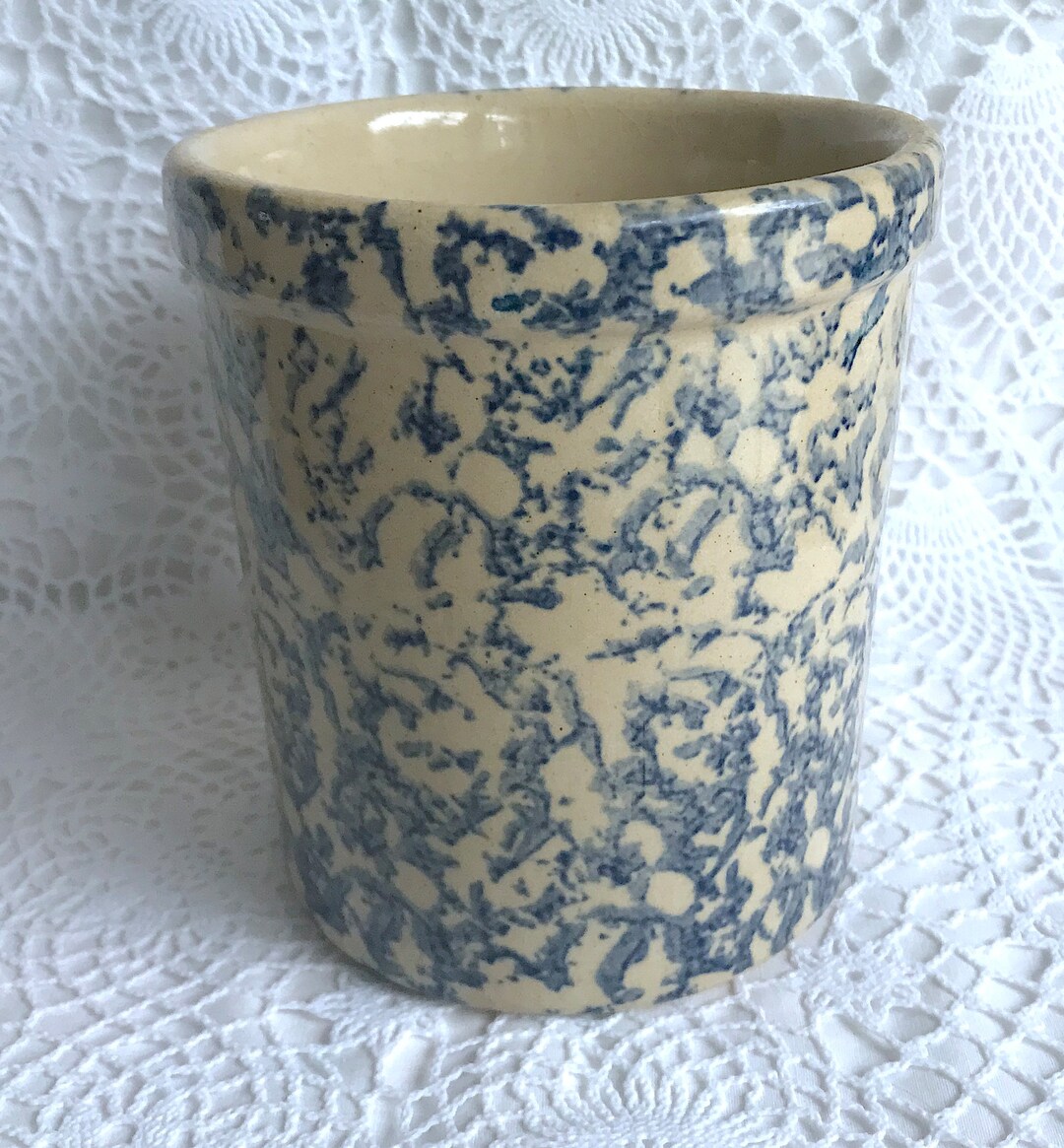 Vintage Robinson Ransbottom 1 Quart Stoneware Crock Sponge Ware ...