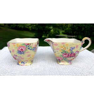 Royal Winton Grimwades Limited Welbeck Chintz Creamer and Sugar Bowl ...