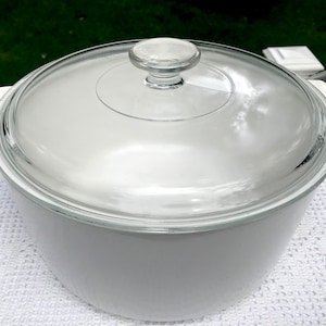 Corning Ware Pyrex Just White Round Range Topper Rangetopper Casserole ...
