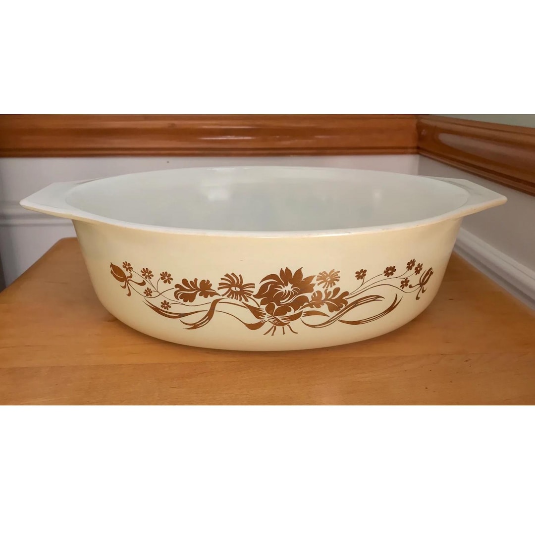 Vintage Pyrex Golden Wildflower Bouquet 045 2 1/2 Quart Casserole No ...