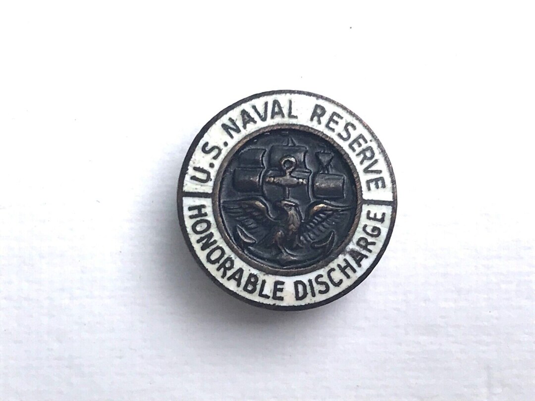 WWII US Naval Reserve Honorable Discharge Lapel Pin Button Back - Etsy