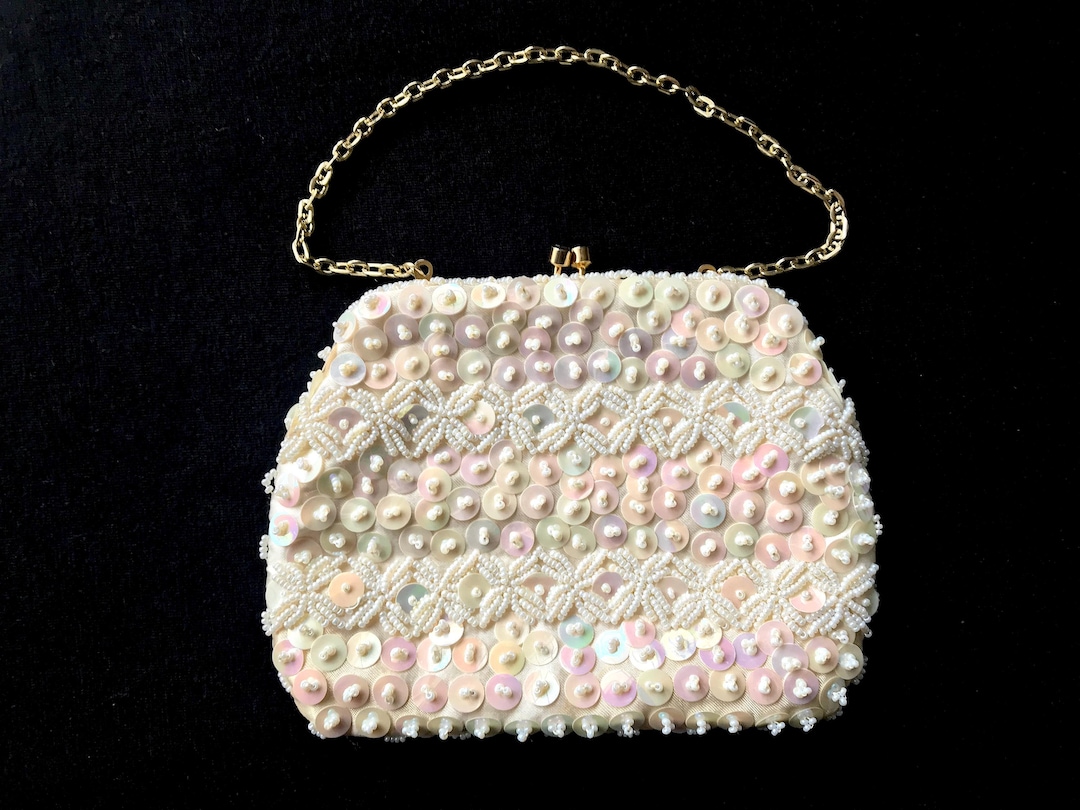 Vintage Mini Hand Bag Purse Mother of Pearl Beads Beaded Hong Kong - Etsy