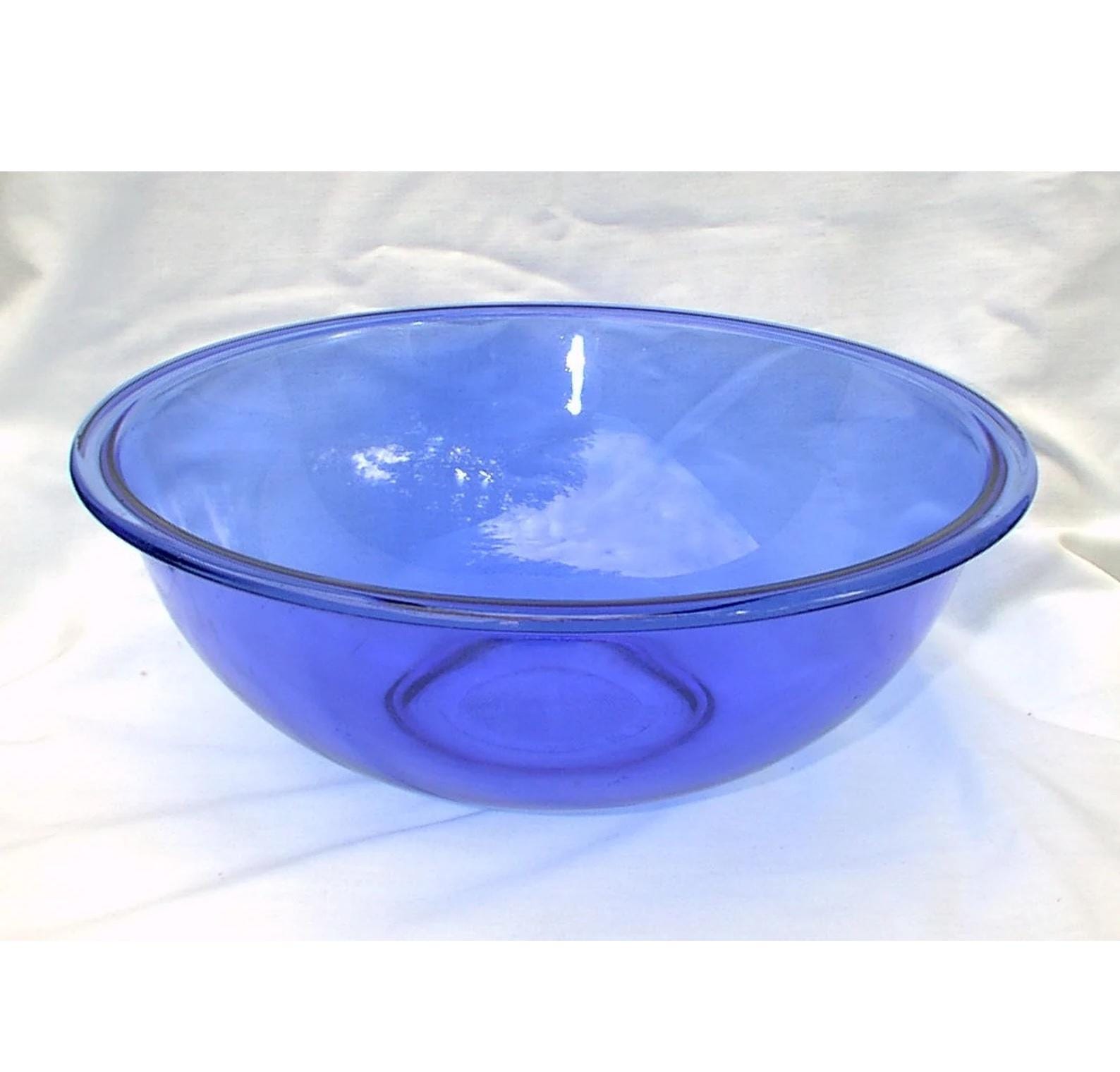 Pyrex Blue Kitchen Mixing Nesting Bowl 4 Quart 3.8 Liter Glass 11 3/4 ...