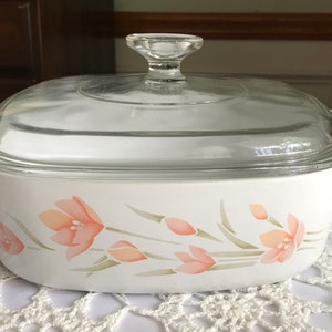 Corning Pyrex Peach Floral A 2 B Two Quart Casserole and Lid - Etsy